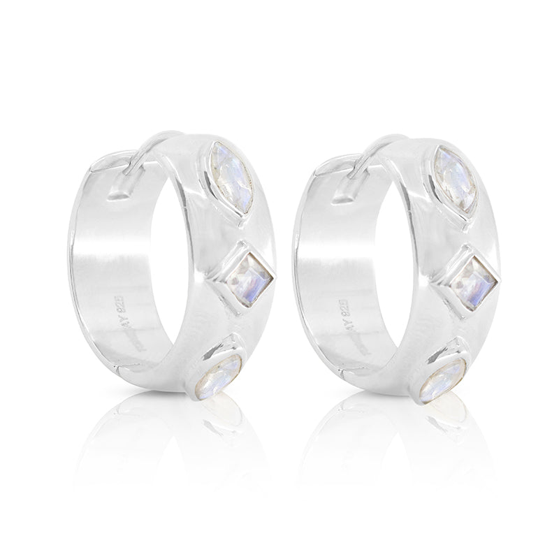 CORONET MOONSTONE HOOPS – SILVERSHOP