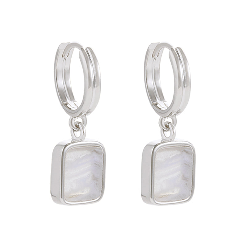 BLUE LACE AGATE HOOPS – SILVERSHOP