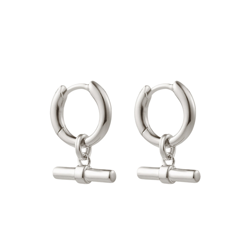RHYTHM T-BAR HOOPS – SILVERSHOP