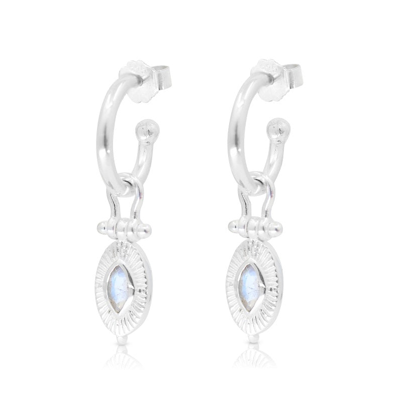 RADIANCE MOONSTONE HOOPS – SILVERSHOP